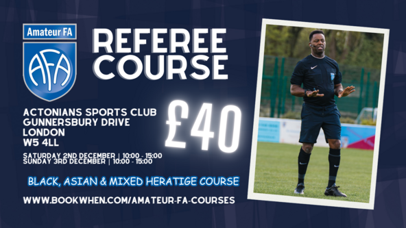 FA Referee Course - Black, Asian & Mixed Heritage - Booking by Bookwhen